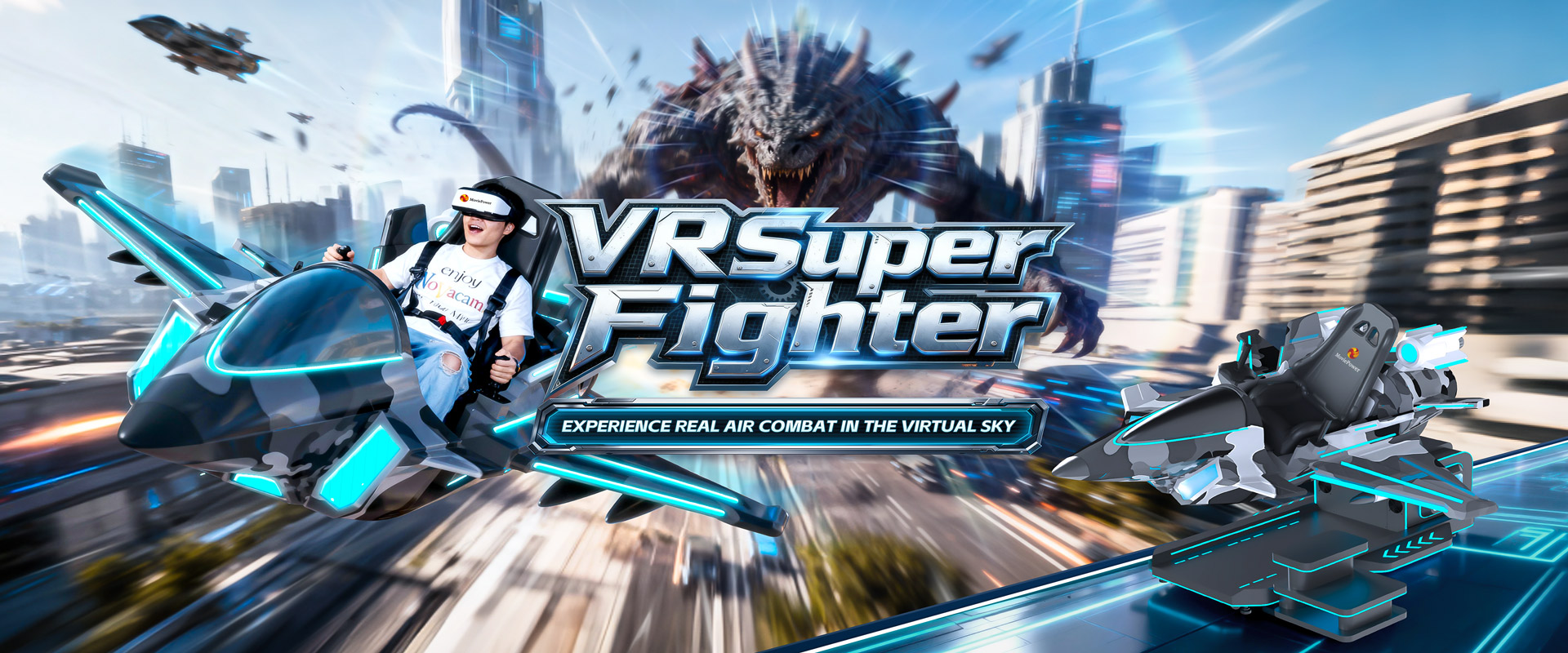 VR Super Fighter Flying Simulator 1 Players - MoviePower VR